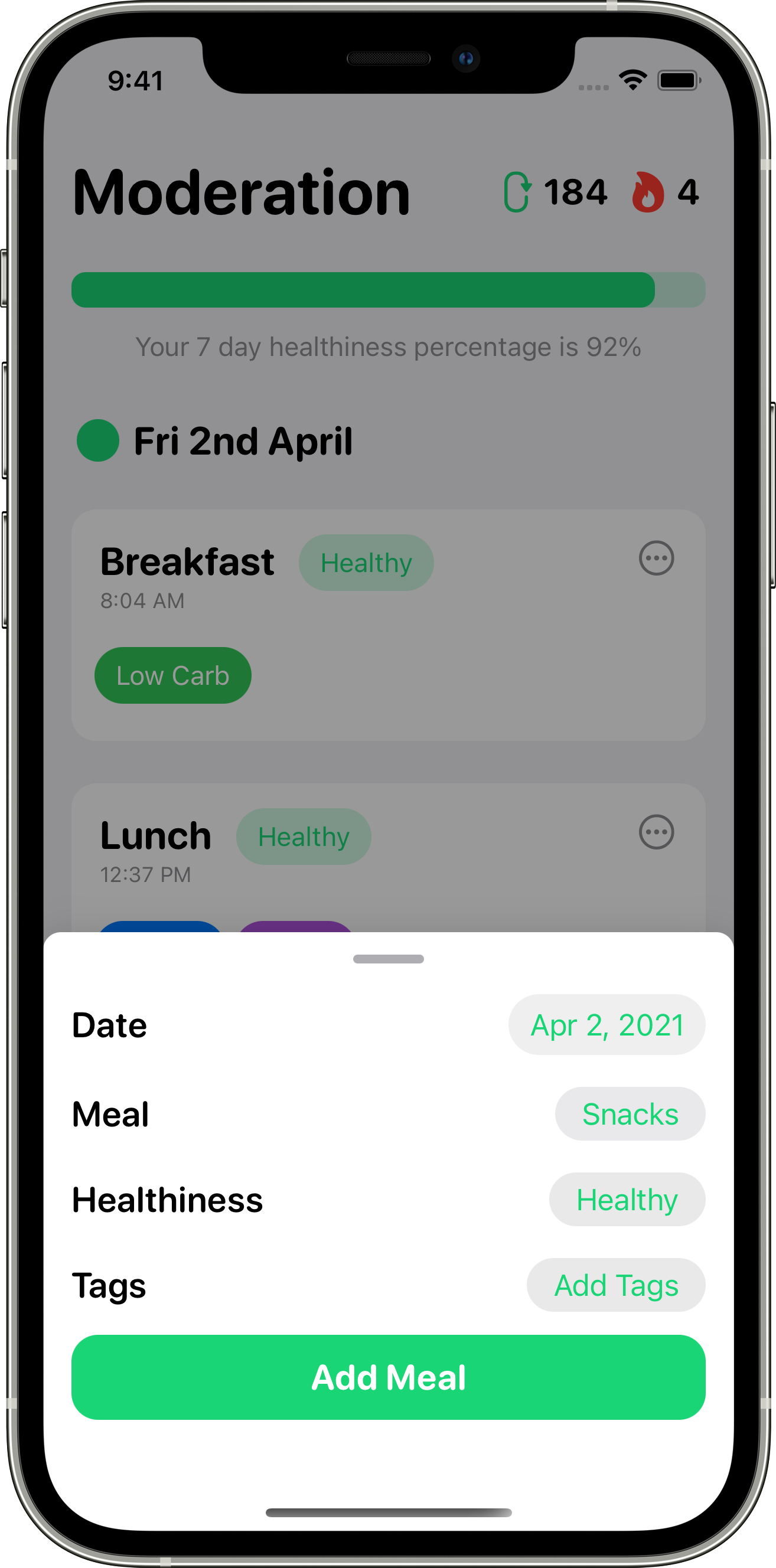 Moderation - A Simple Food Diary